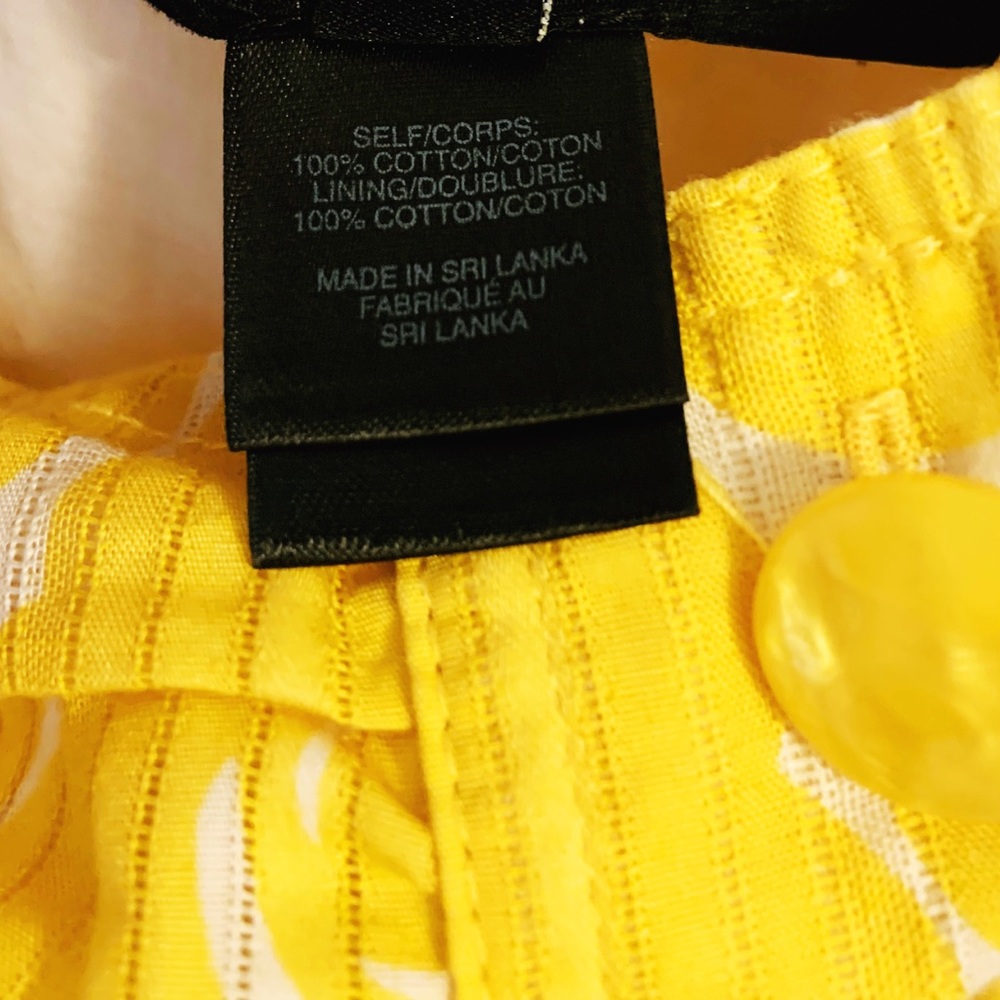 Marc Jacobs Yellow & Ivory Shirred Tank Top/Cami M - Gem
